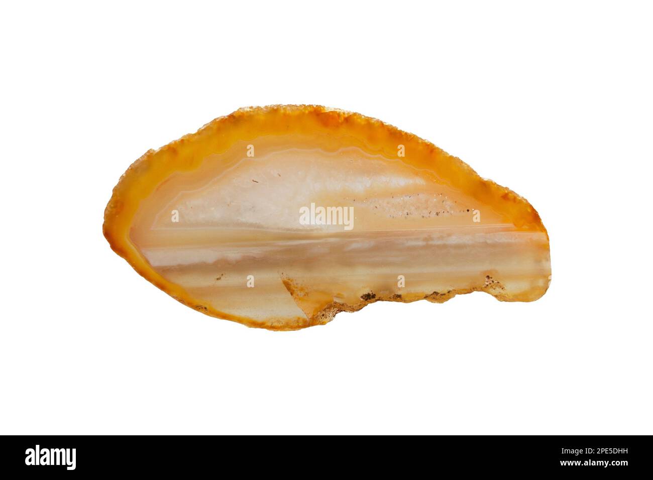 Section of a white and orange geode Stock Photo - Alamy