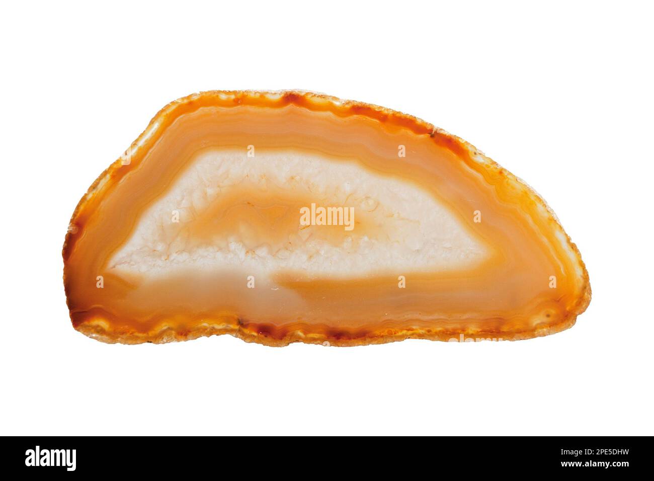Section of a white and orange geode Stock Photo - Alamy