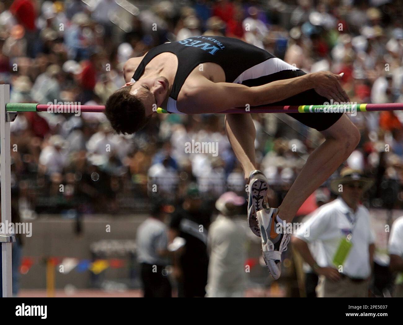 Pueblo West's Brandon Trujillo clears the bar during the Class 4A high ...