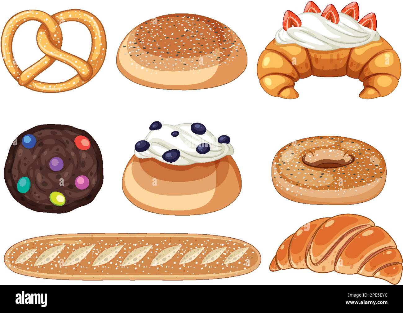 Set of bread and breakfast illustration Stock Vector Image & Art - Alamy