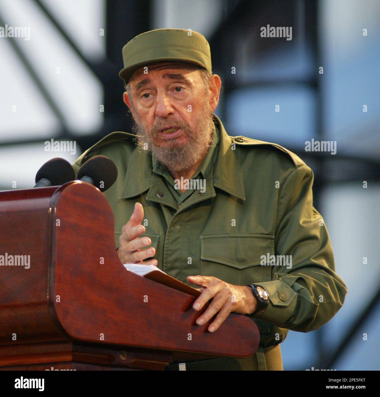 Cuban President Fidel Castro gives a speech Friday May 20, 2005 in ...