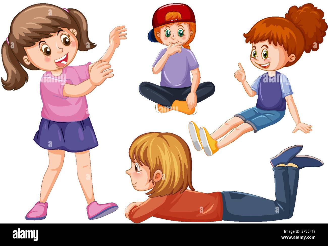Set of children cartoon character illustration Stock Vector Image & Art ...