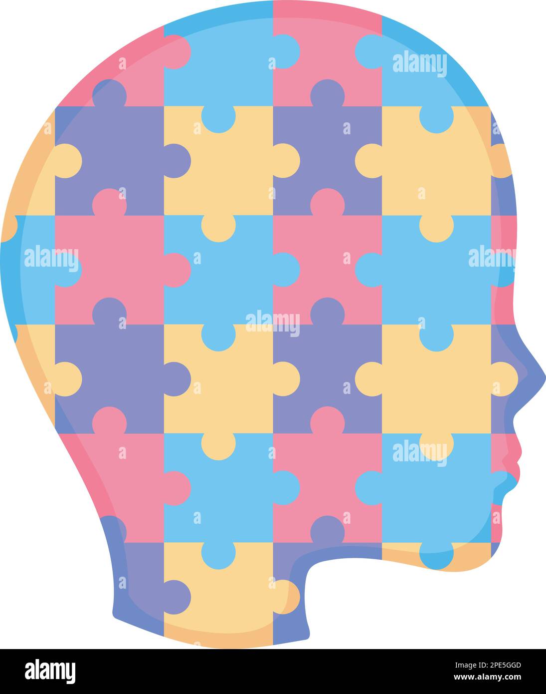 Mental health head puzzles Stock Vector Images - Alamy