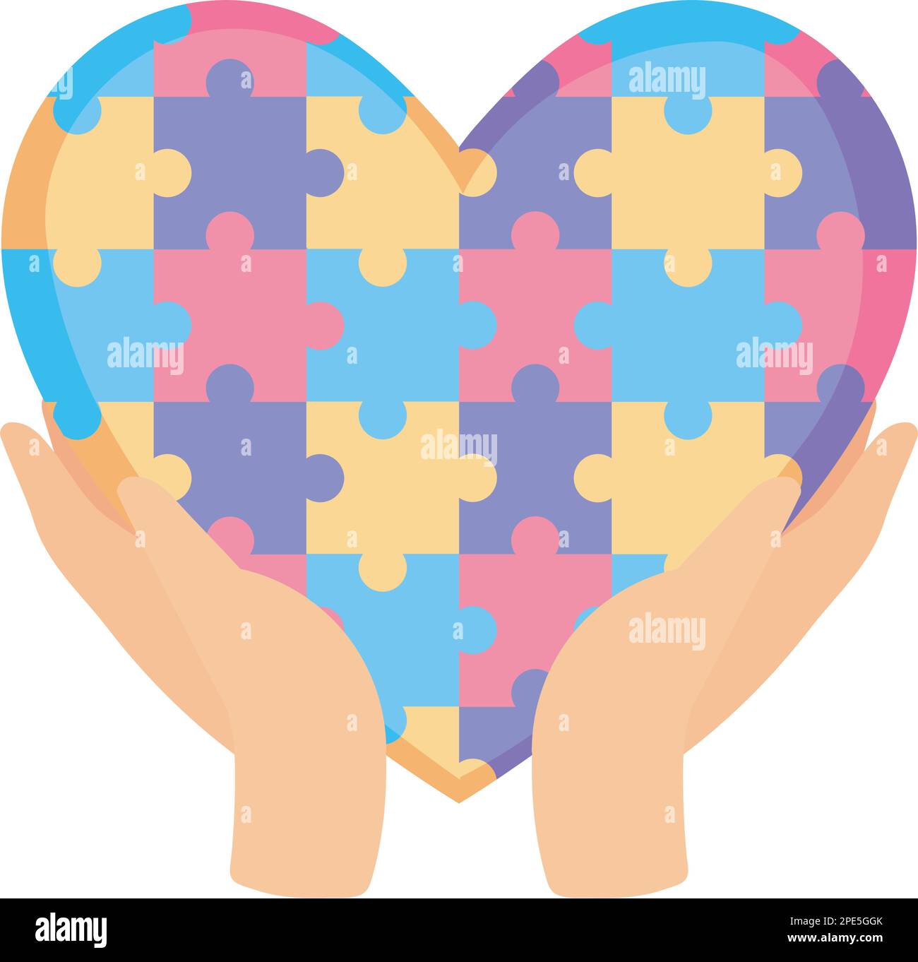 hands with heart puzzles Stock Vector Image & Art - Alamy