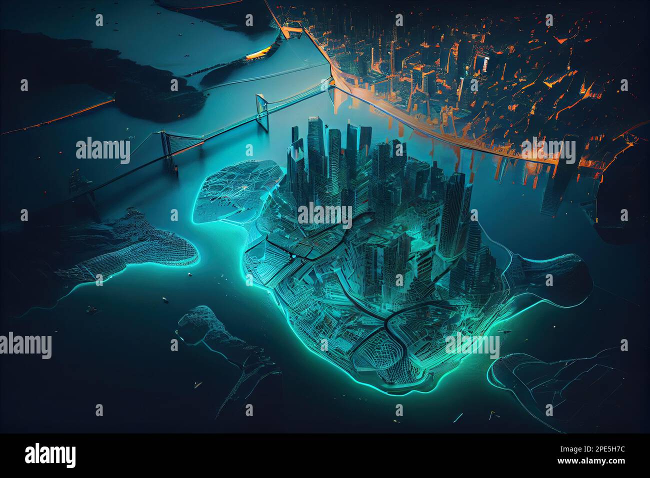 City in virtual reality Stock Photo - Alamy