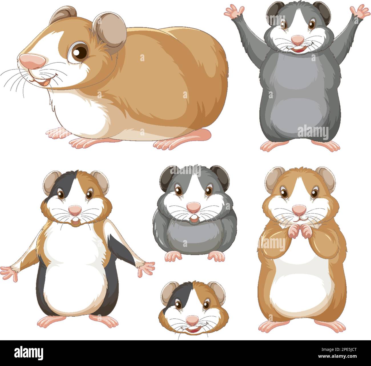Set of hamster rodents cartoon character illustration Stock Vector ...
