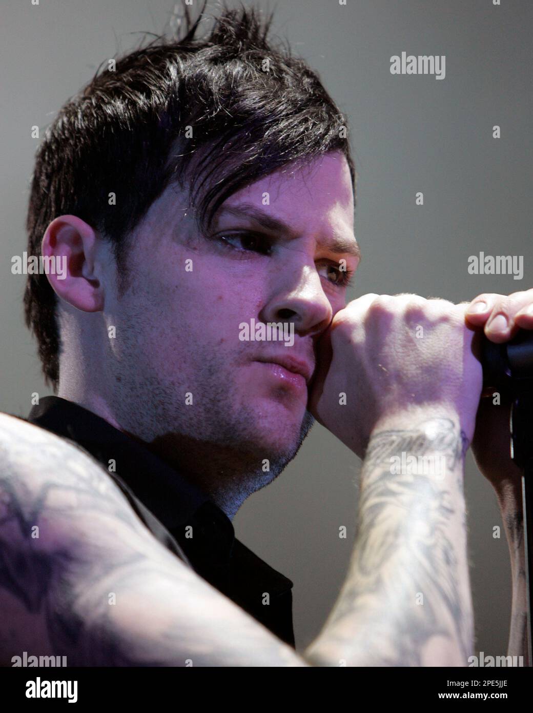 Joel Madden lead vocalist of the punk rock band Good Charlotte performs ...