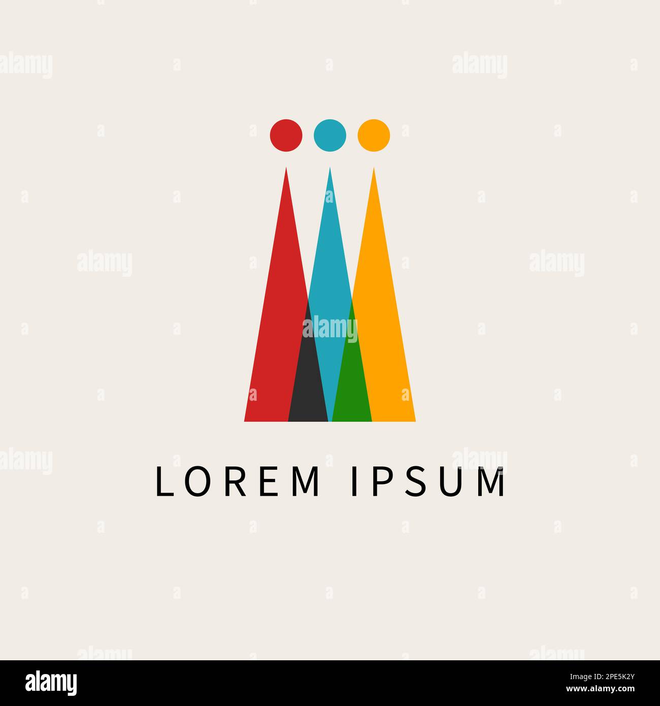 People in shape of triangles, teamwork logo. Friendship, family icon ...