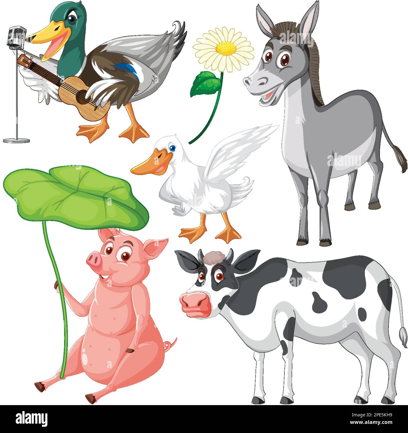 Set of mix animal farm character illustration Stock Vector Image & Art ...