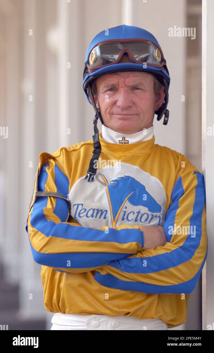 Hall of Fame jockey Pat Day poses in the paddock Wednesday, May 18 ...