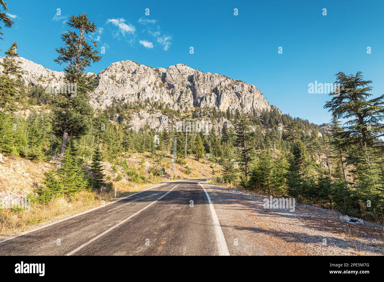 Scenic asphalt road in mountains in Turkey. Travel transport and ...