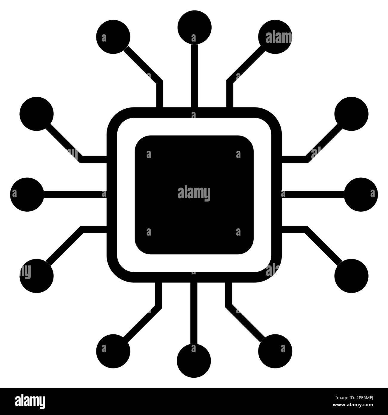 Silhouette of simple schematic chip or component for microcircuits ...