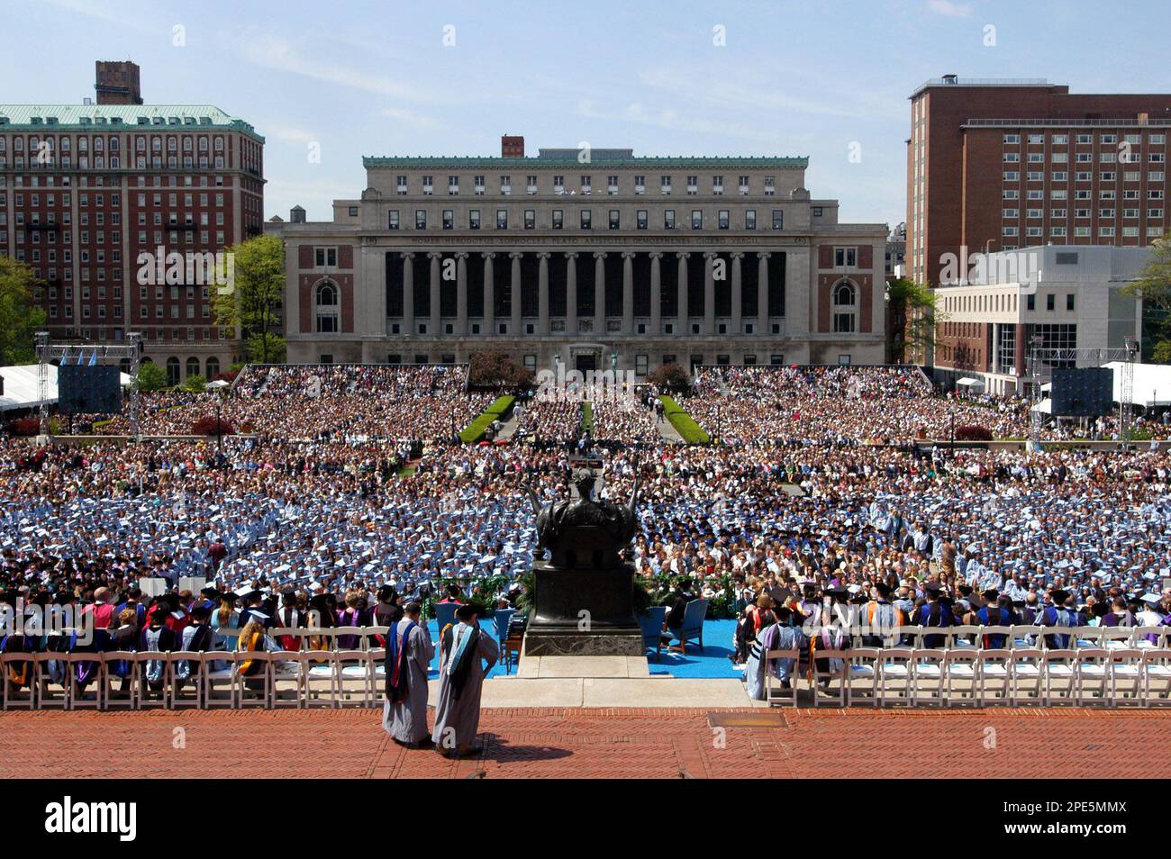 Thousands attend the commencement ceremonies at Columbia University in ...