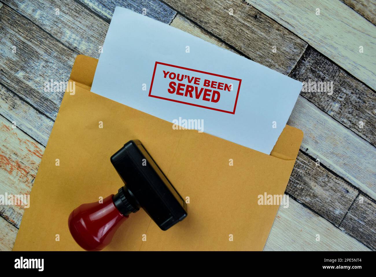 Concept of Red Handle Rubber Stamper and You've Been Served text ...