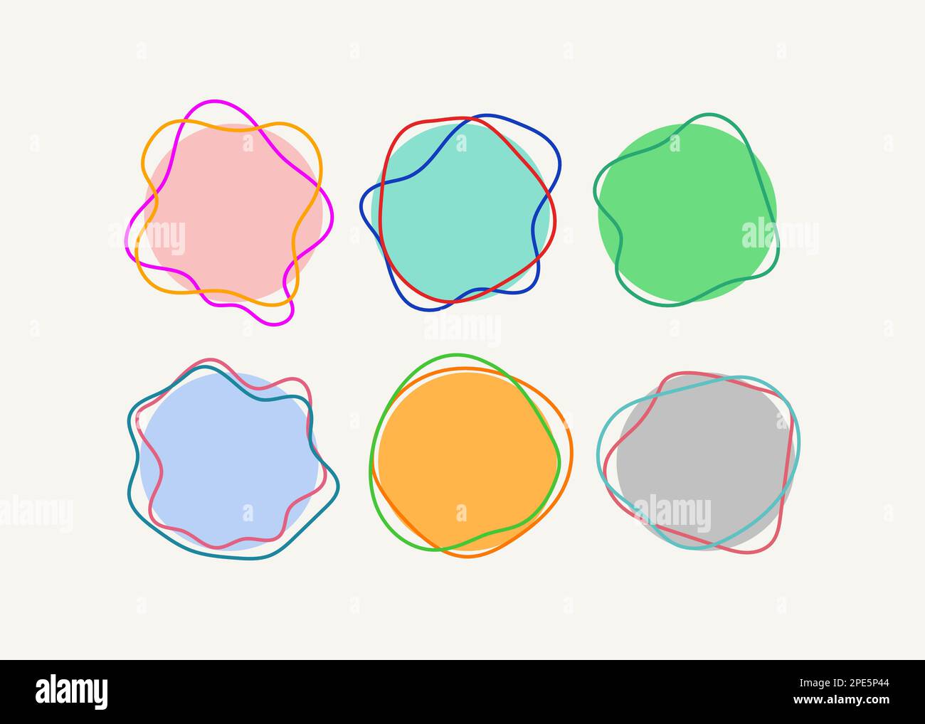 Set of artistic line frames, hand drawn border. Abstract banner for ...