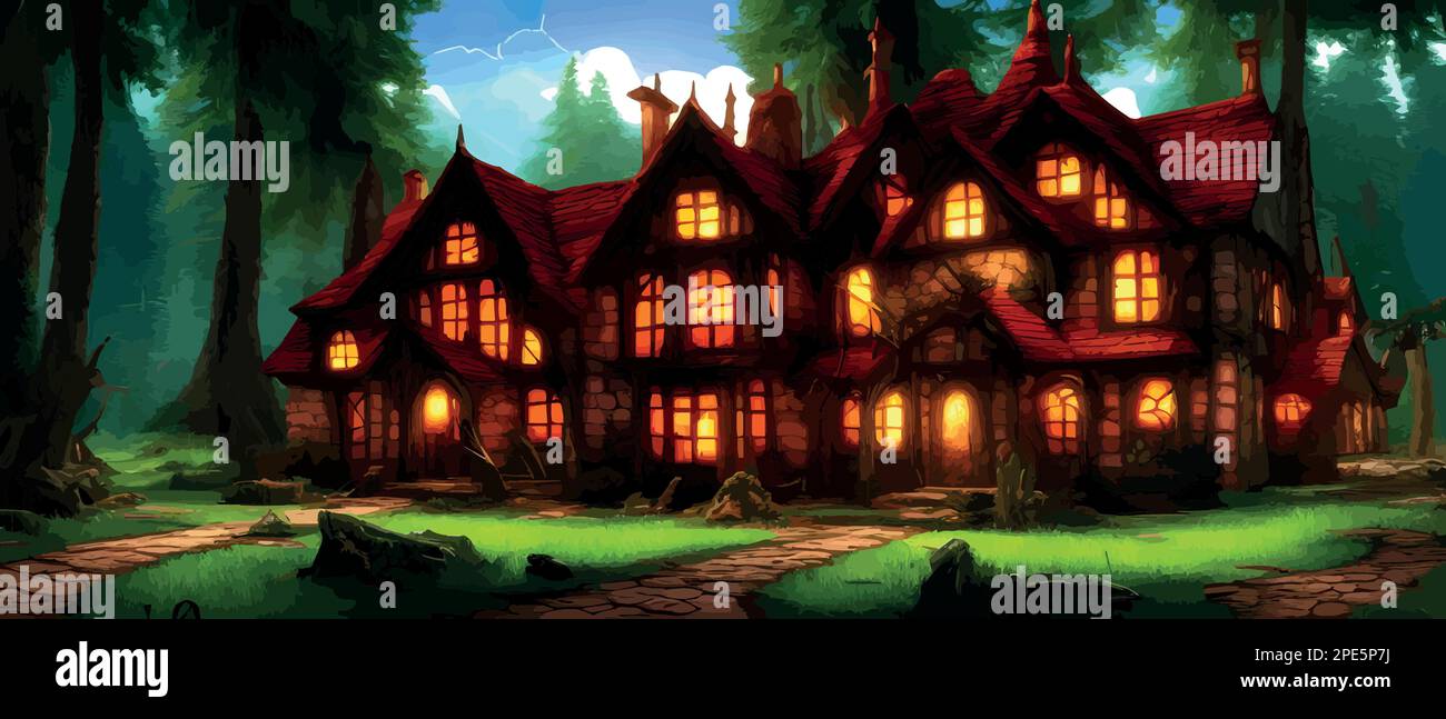 Enchanted fairytale path illustration Stock Vector Images - Alamy