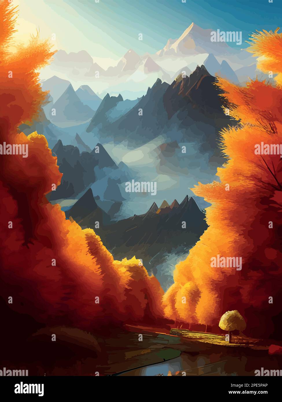 Hiking fall foliage Stock Vector Images - Alamy