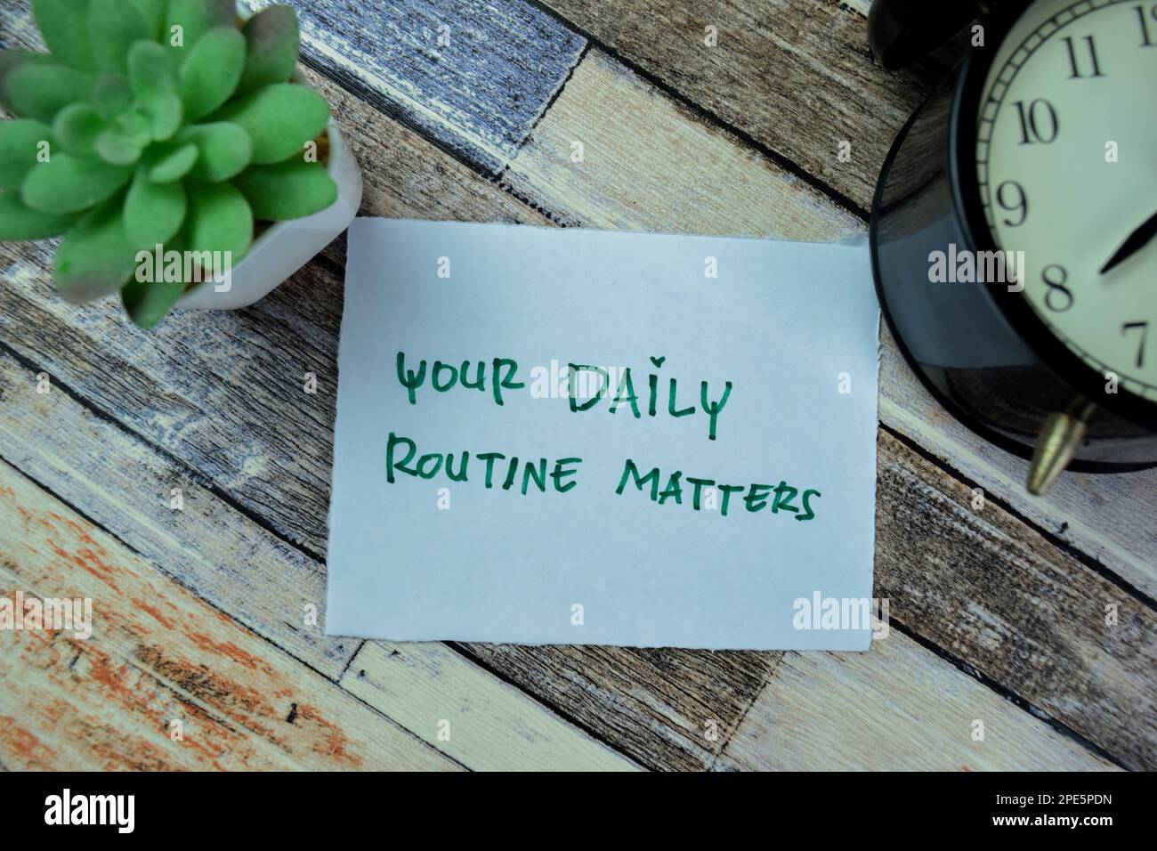 Concept of Your Daily Routine Matters write on sticky notes isolated on ...