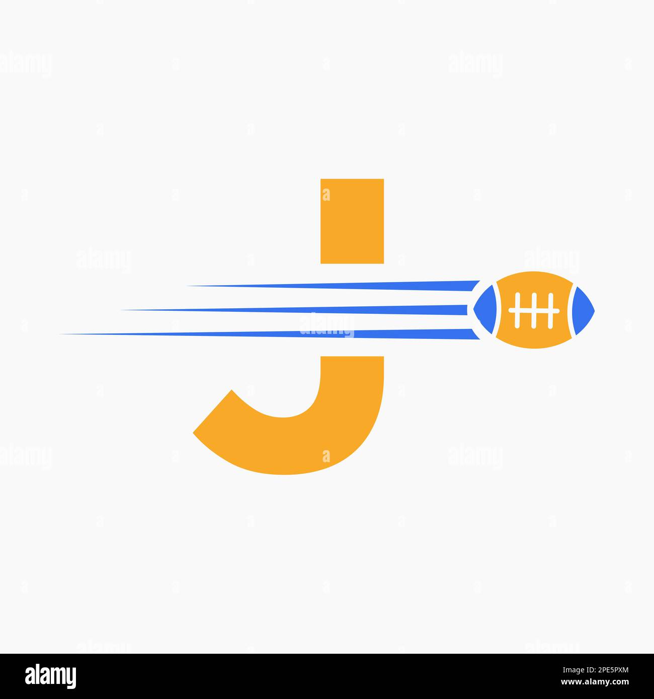Letter J Rugby, Football Logo Combine With Rugby Ball Icon For American ...