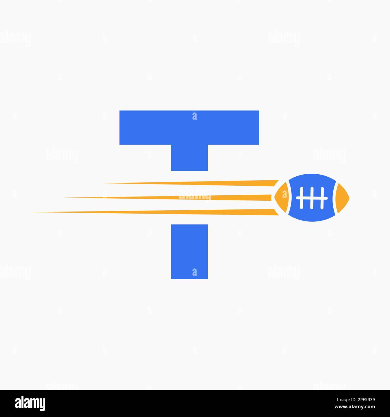 Letter T Rugby, Football Logo Combine With Rugby Ball Icon For American ...