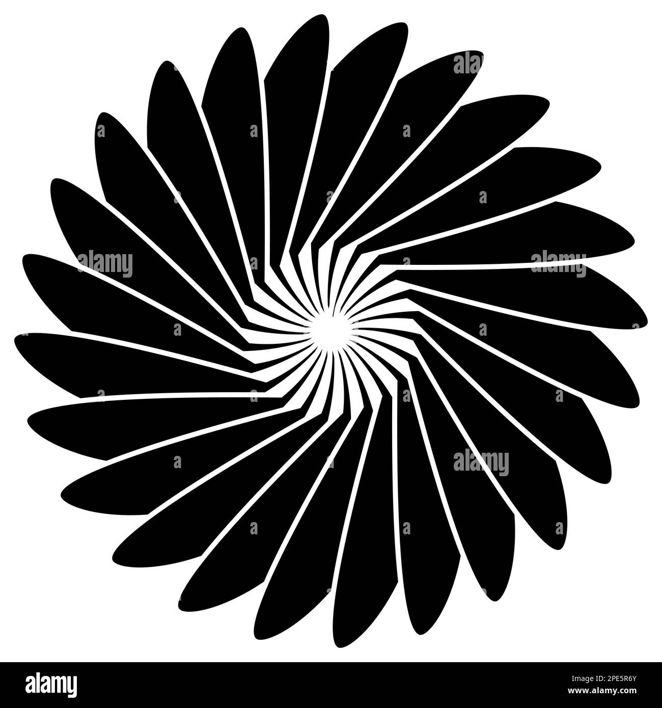 Sun or flower shape silhouette isolated on white. Circular shape with ...