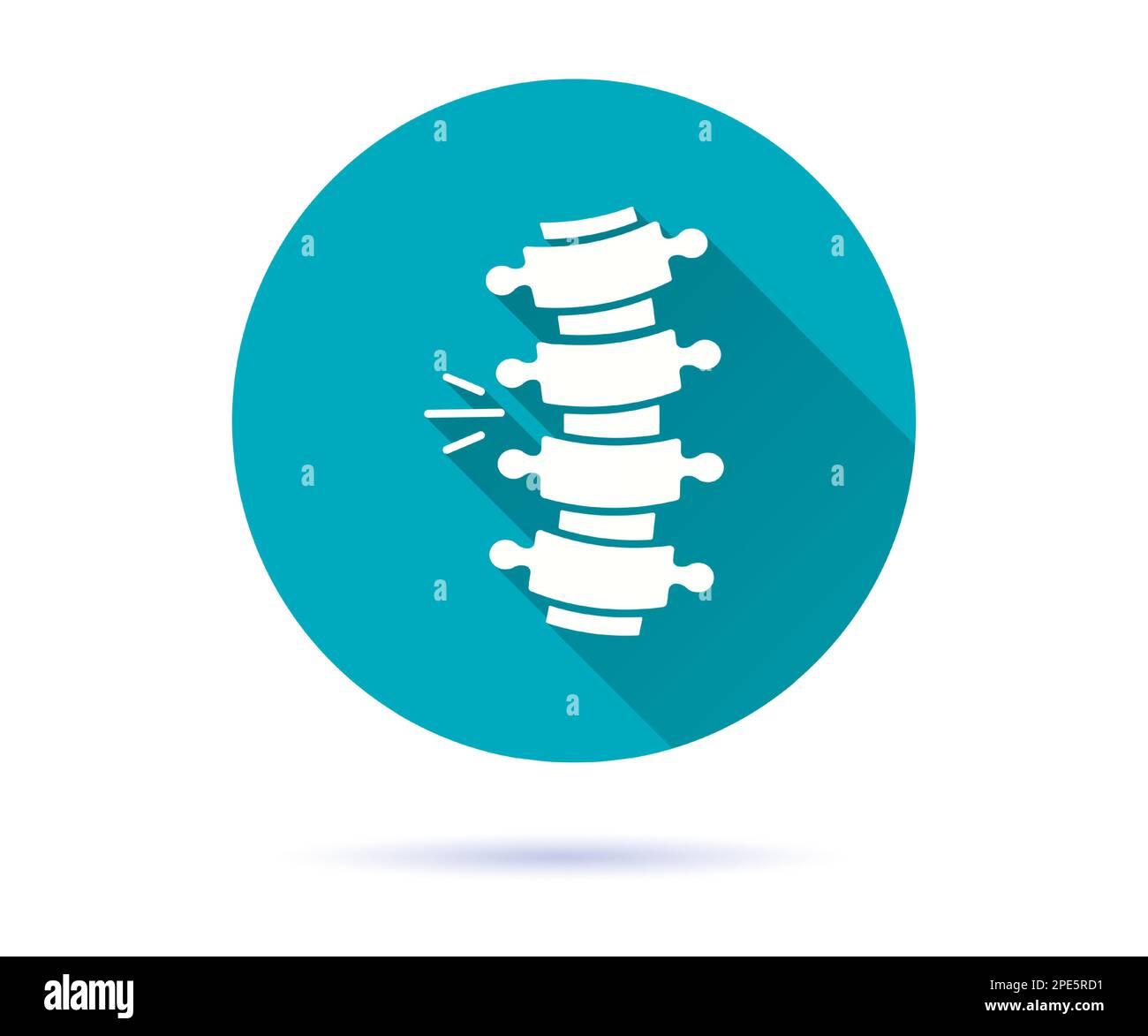 Spinal injury icon. Simple illustration with long shadow for graphic ...
