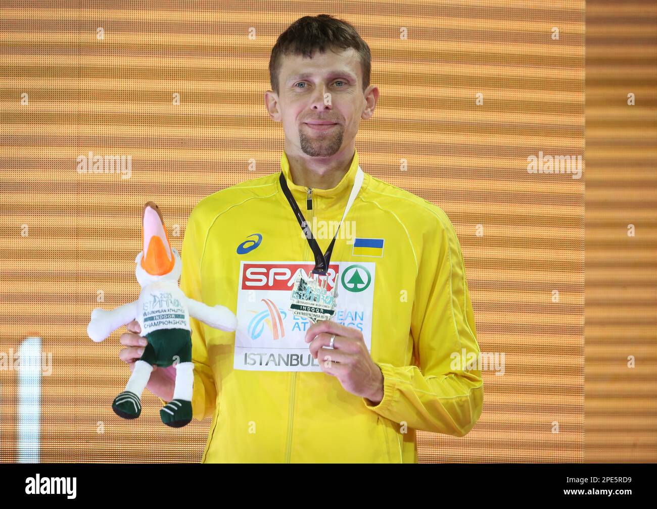 Andrii PROTSENKO of Ukraine Podium High Jump Men during the European ...
