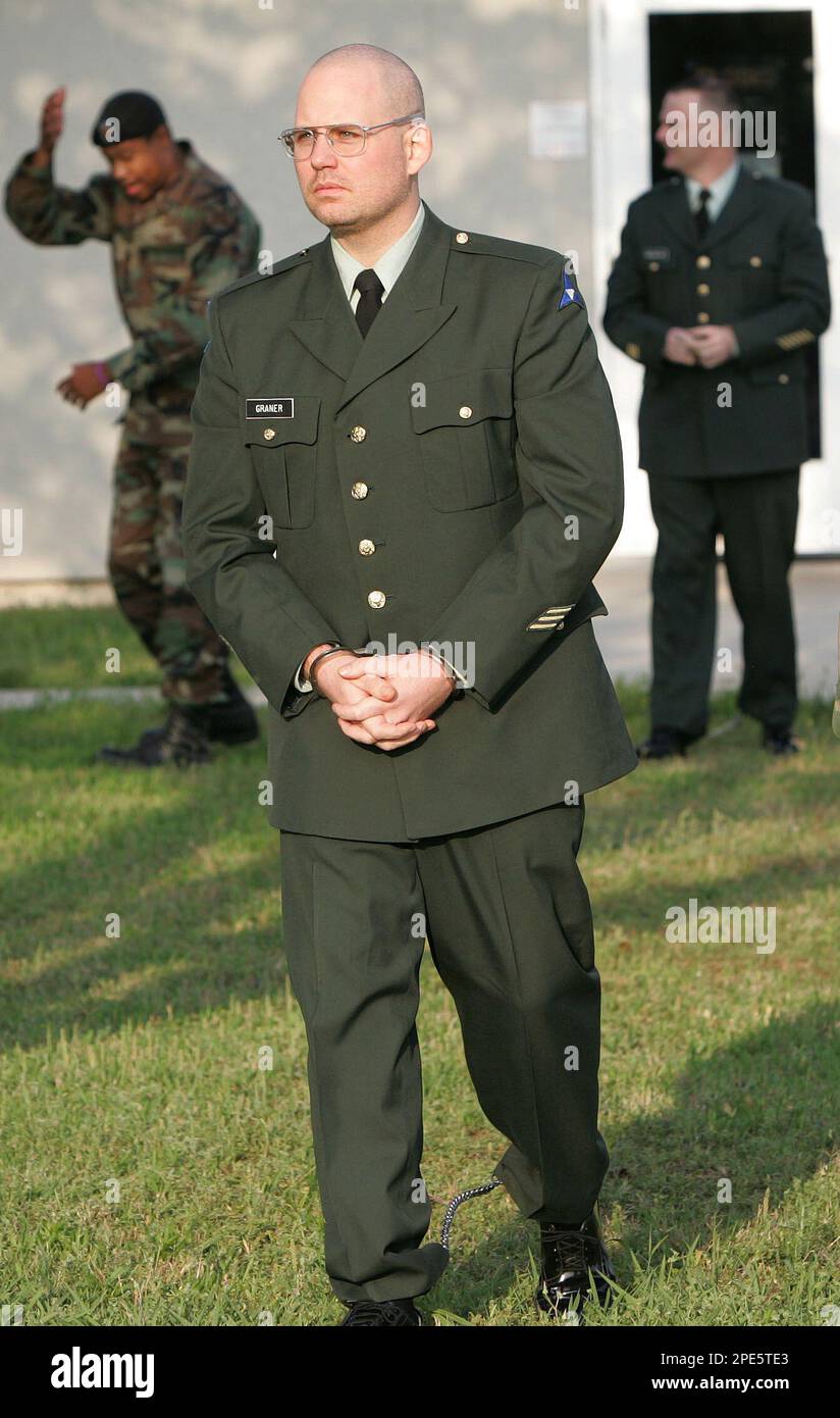 U.S. Army Pvt. Charles Graner Jr., center, is escorted from the ...