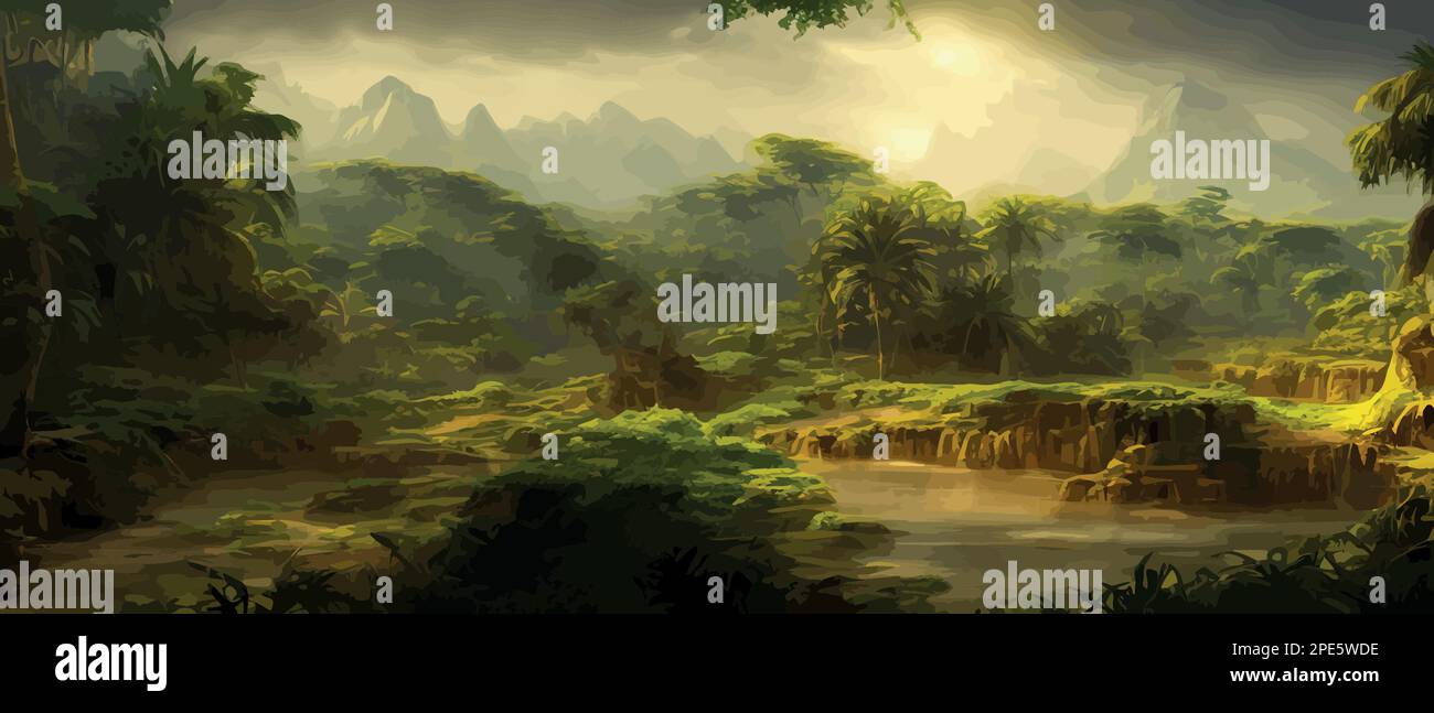 Peru rainforest mountain Stock Vector Images - Alamy
