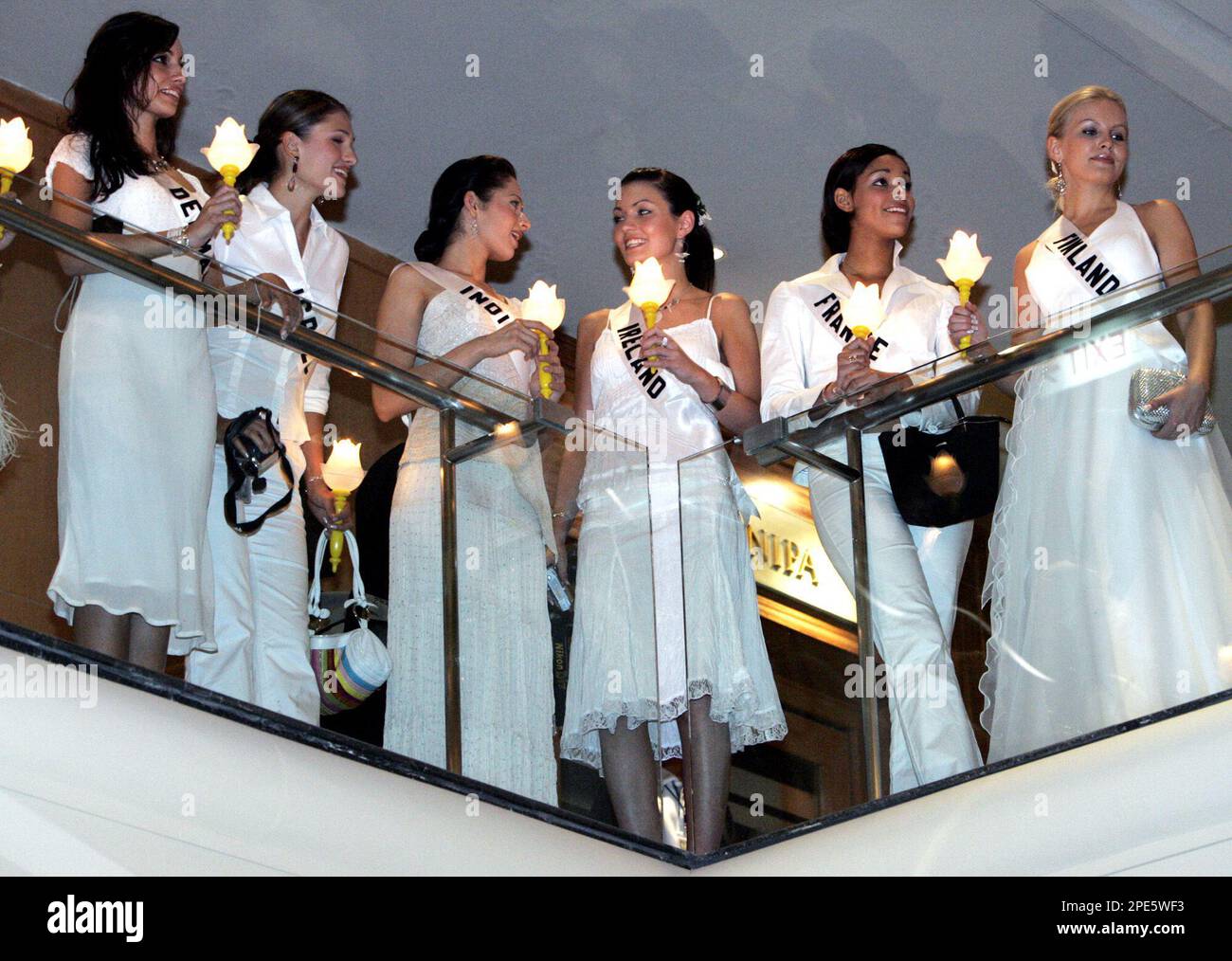 From left, Miss Denmark Gitte Hanspal, Miss Israel Elena Ralph, Miss ...