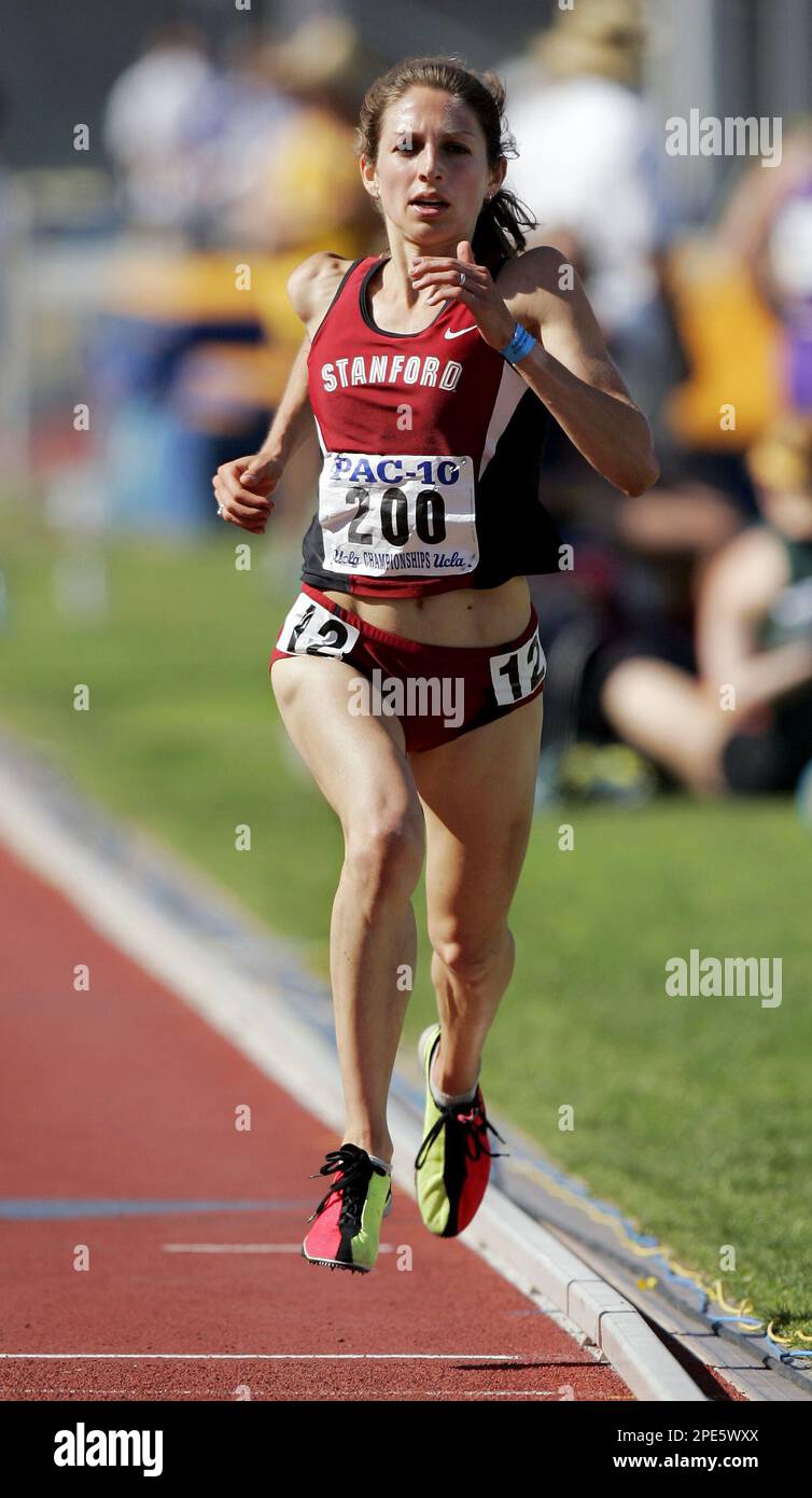 Stanford's Sara Bei heads to the finish line to win the women's 5000 ...
