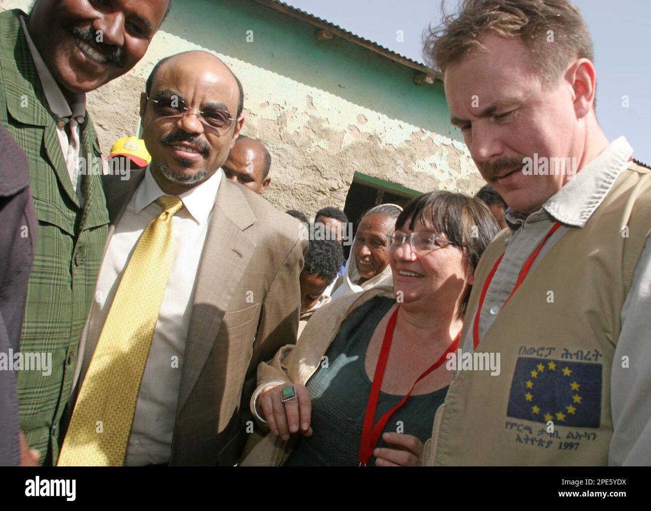 Ethiopia's Prime Minister Meles Zenawi, second from left, meet with ...