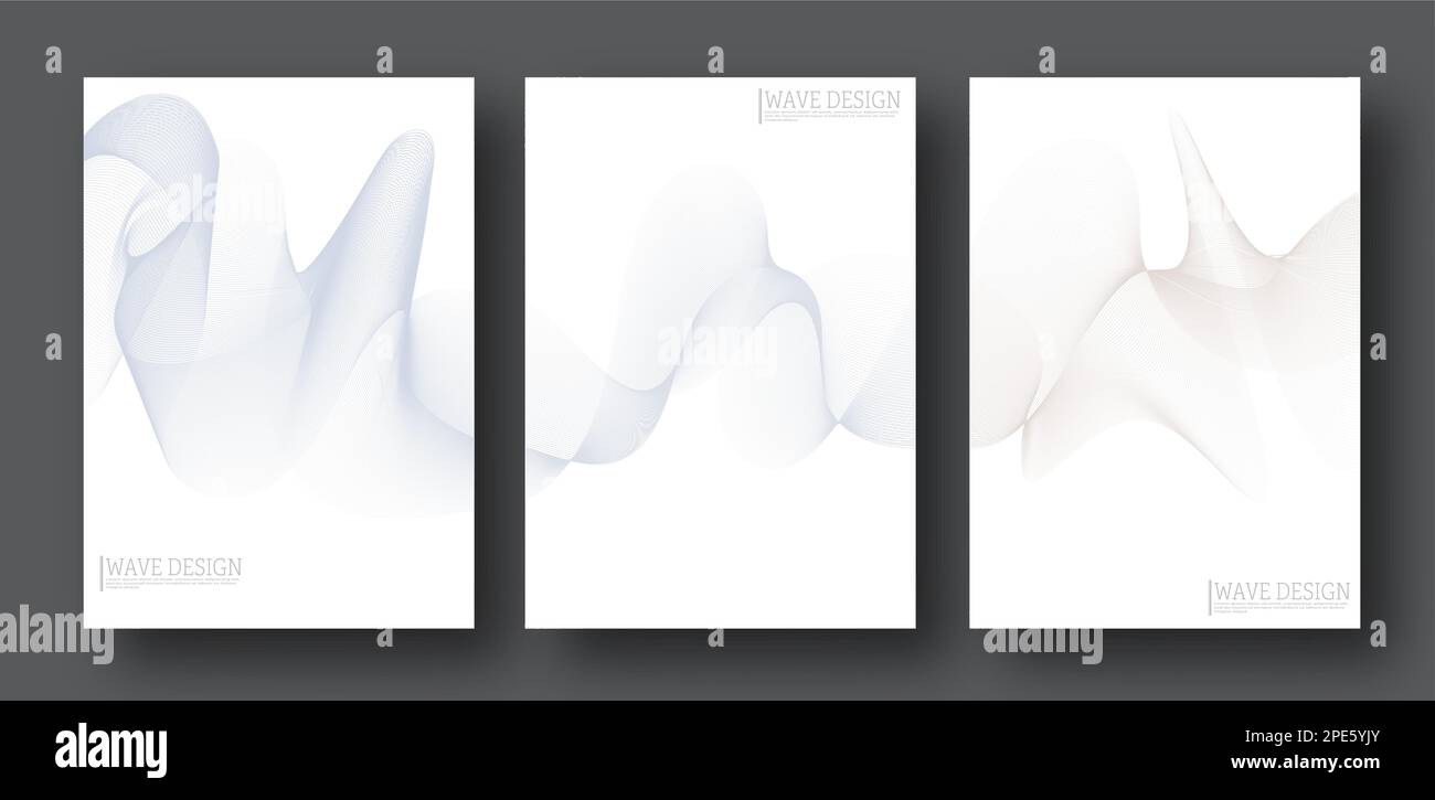 Smooth lines. Abstract waves on a white background. A set of vector ...
