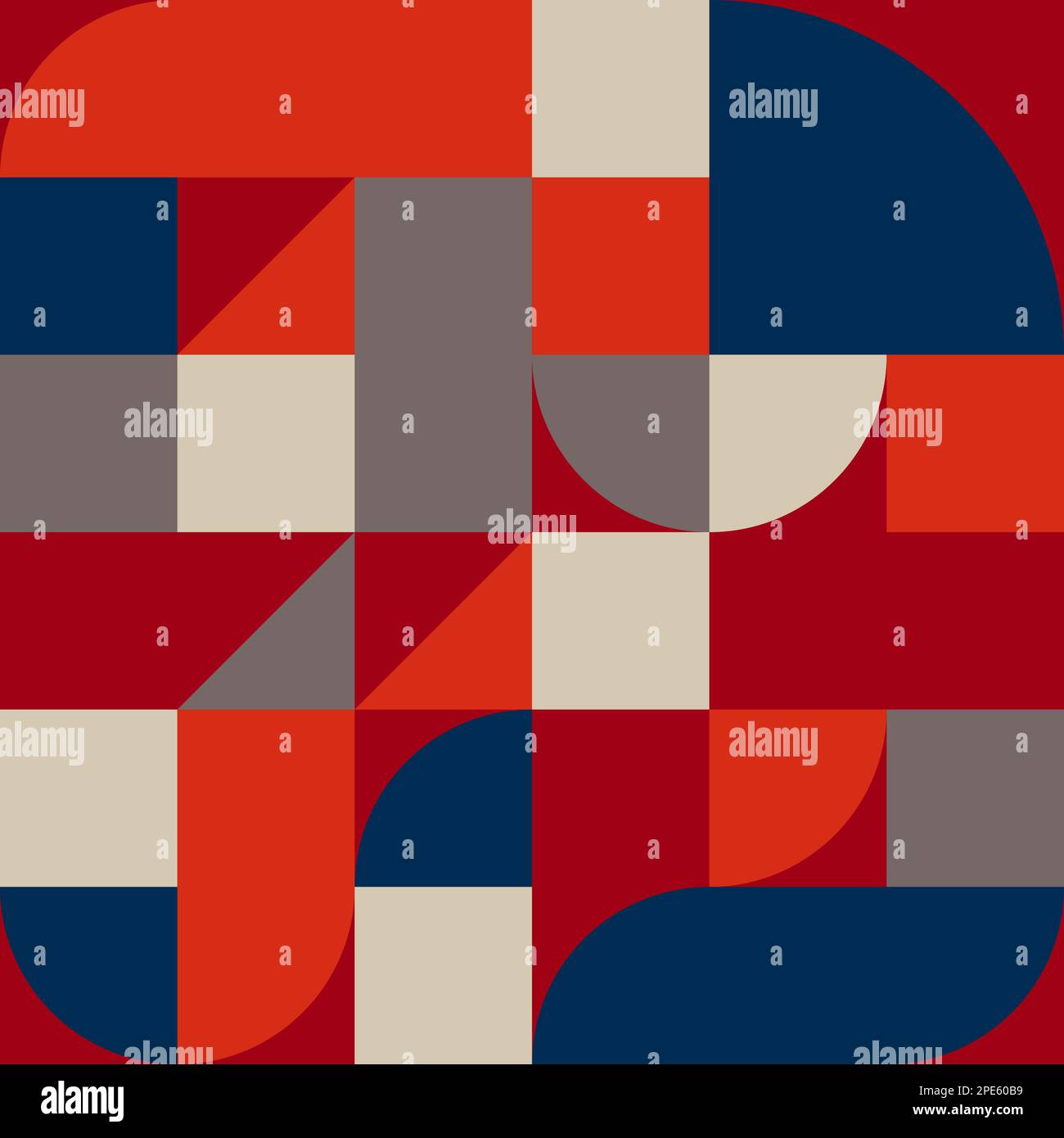 Seamless square pattern in bauhaus style with geometric shapes. Wall ...