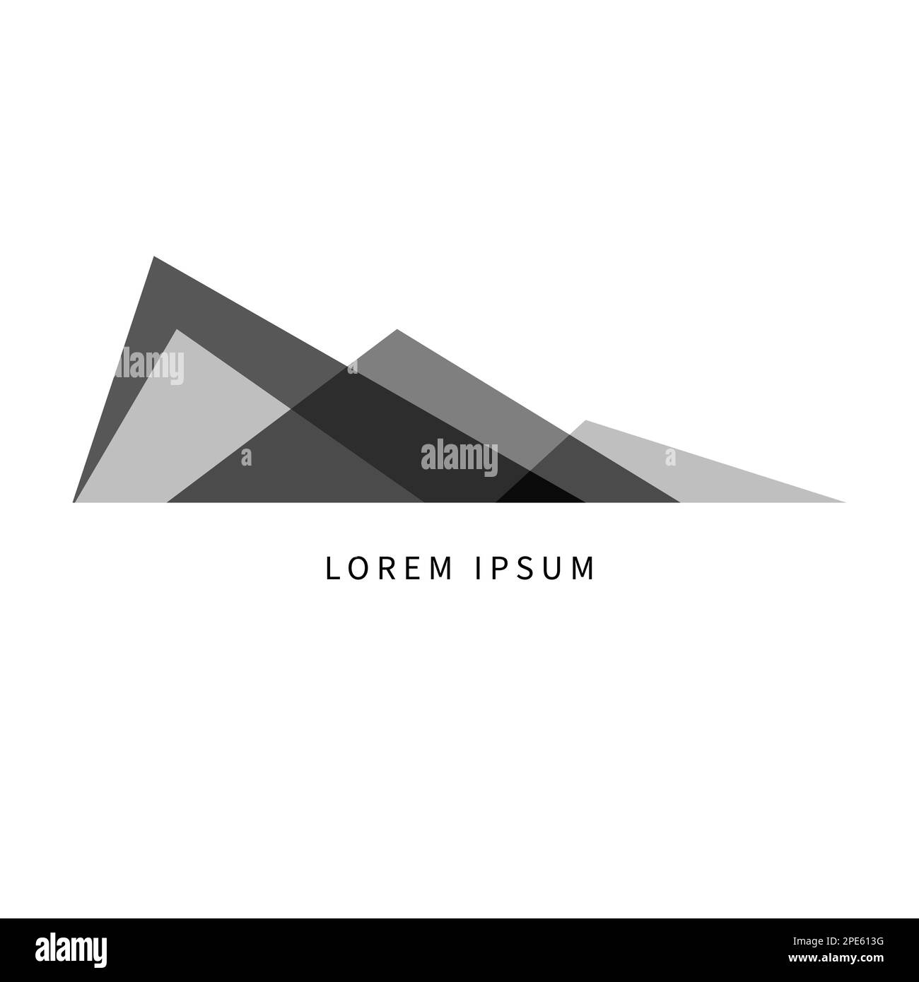 Abstract triangular geometric mountains logo. Layers of hills ...
