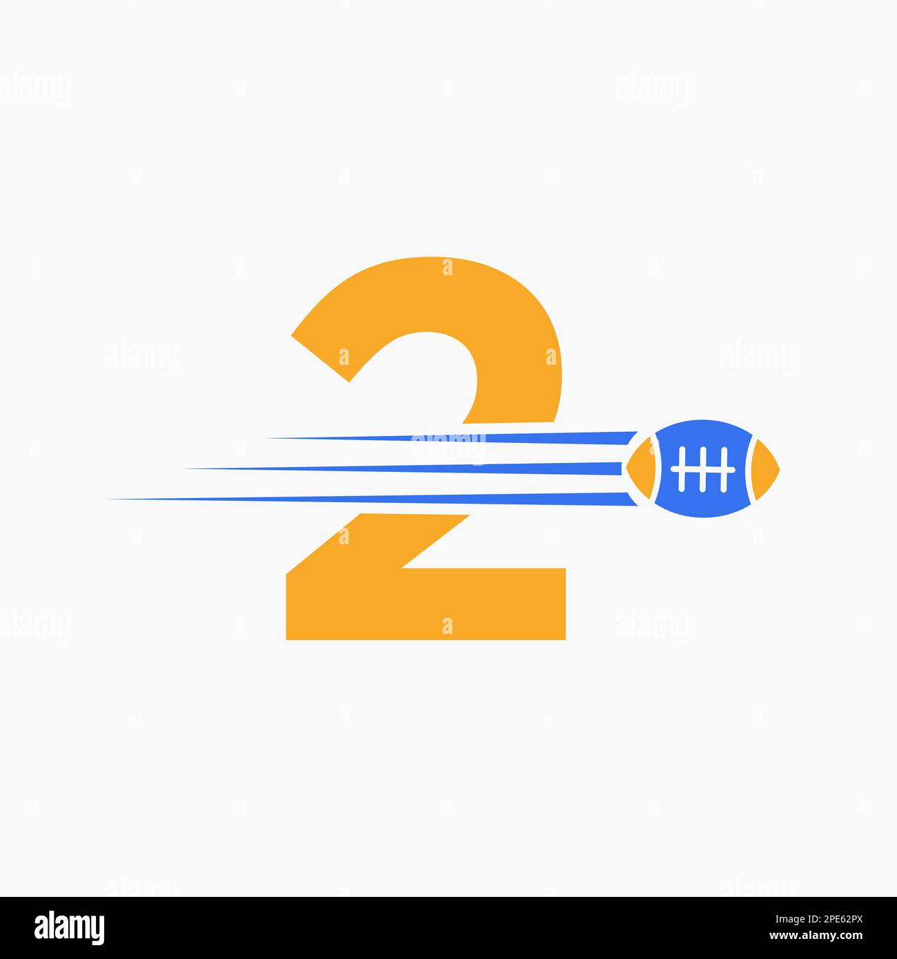 Letter 2 Rugby, Football Logo Combine With Rugby Ball Icon For American ...