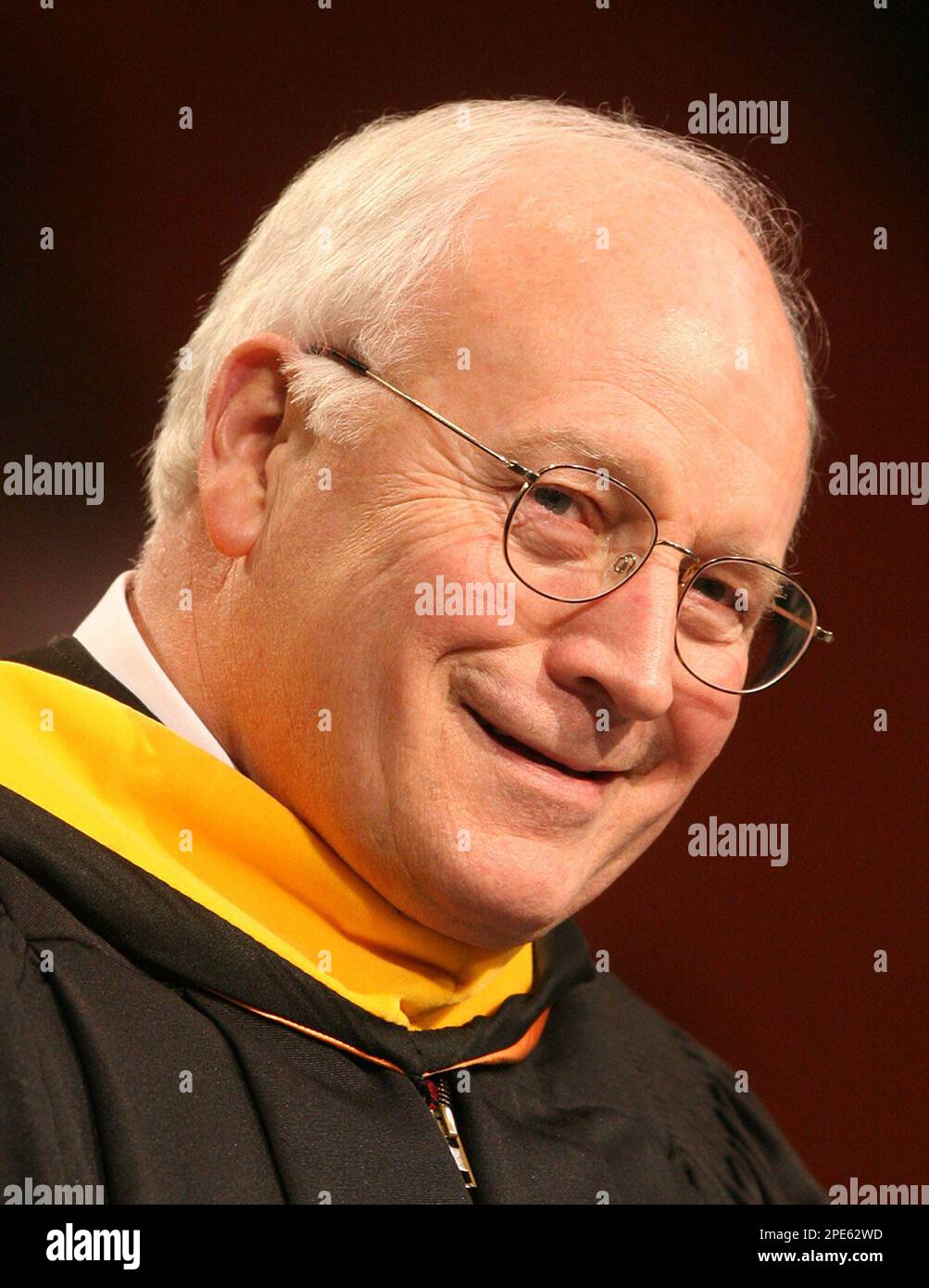 Vice President Dick Cheney smiles as he delivers his commencement ...