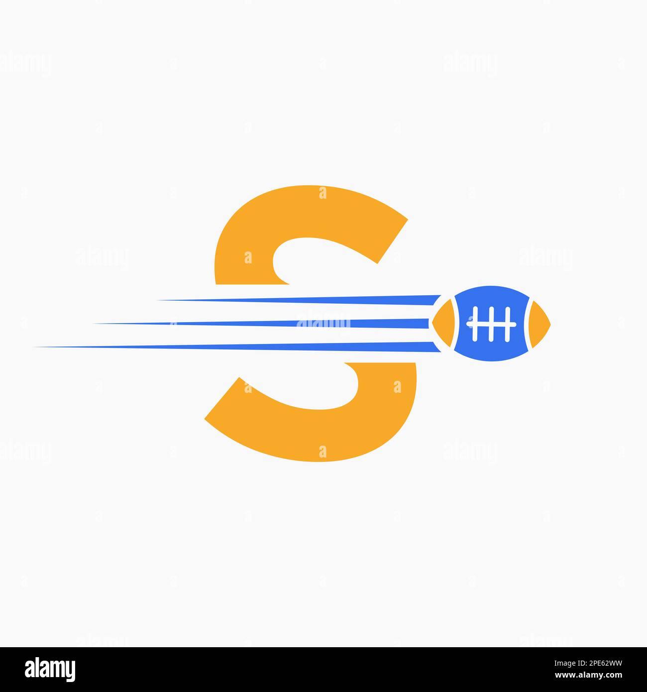 Letter S Rugby, Football Logo Combine With Rugby Ball Icon For American ...