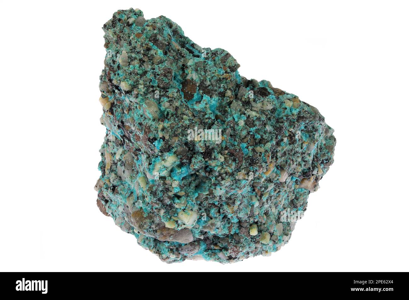 chrysocolla from DR Congo isolated on white background Stock Photo - Alamy