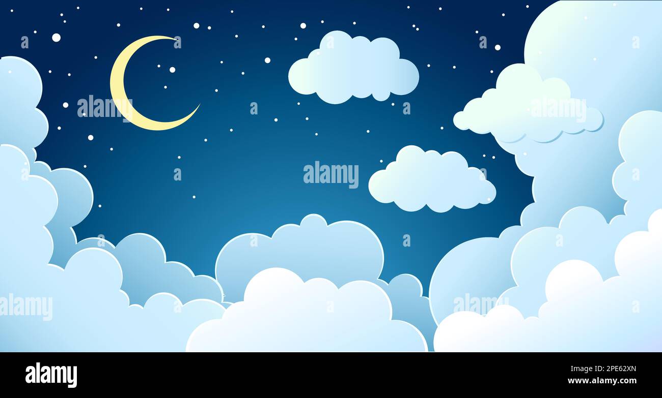 Moon crescent in evening Stock Vector Images - Alamy