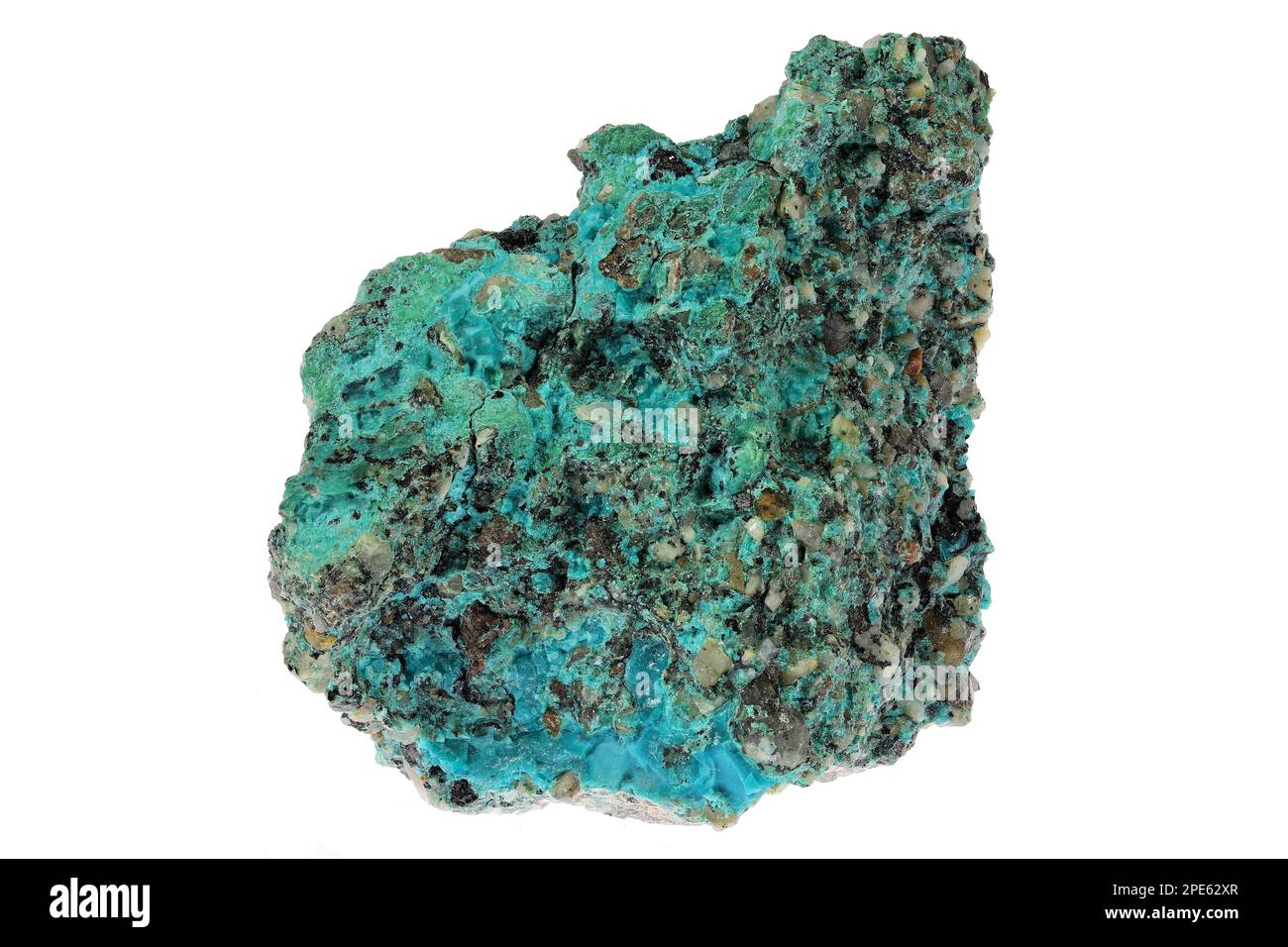 chrysocolla from DR Congo isolated on white background Stock Photo - Alamy