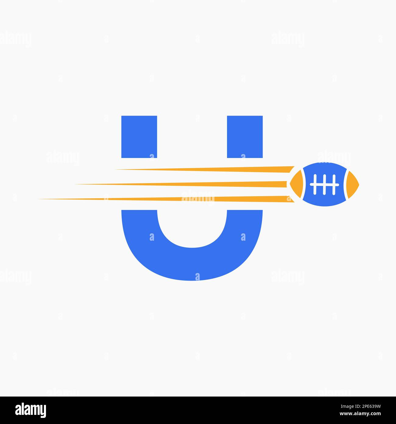 Letter U Rugby, Football Logo Combine With Rugby Ball Icon For American ...