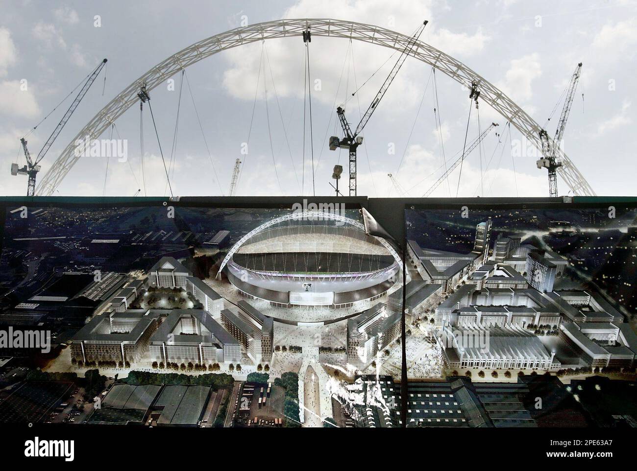Image shows an artist's depiction of what the new Wembley Stadium ...