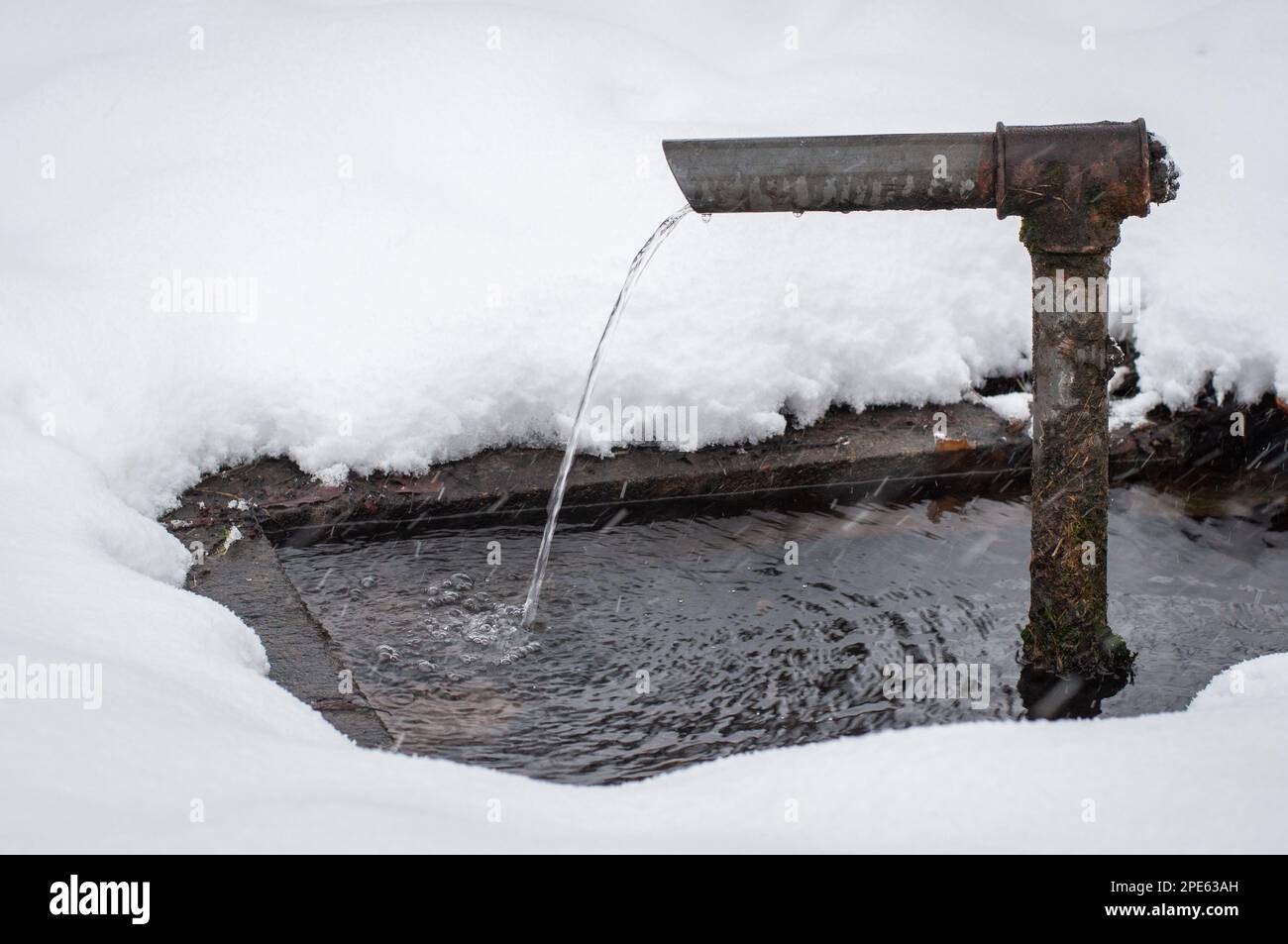 The artesian well in winter Stock Photo - Alamy