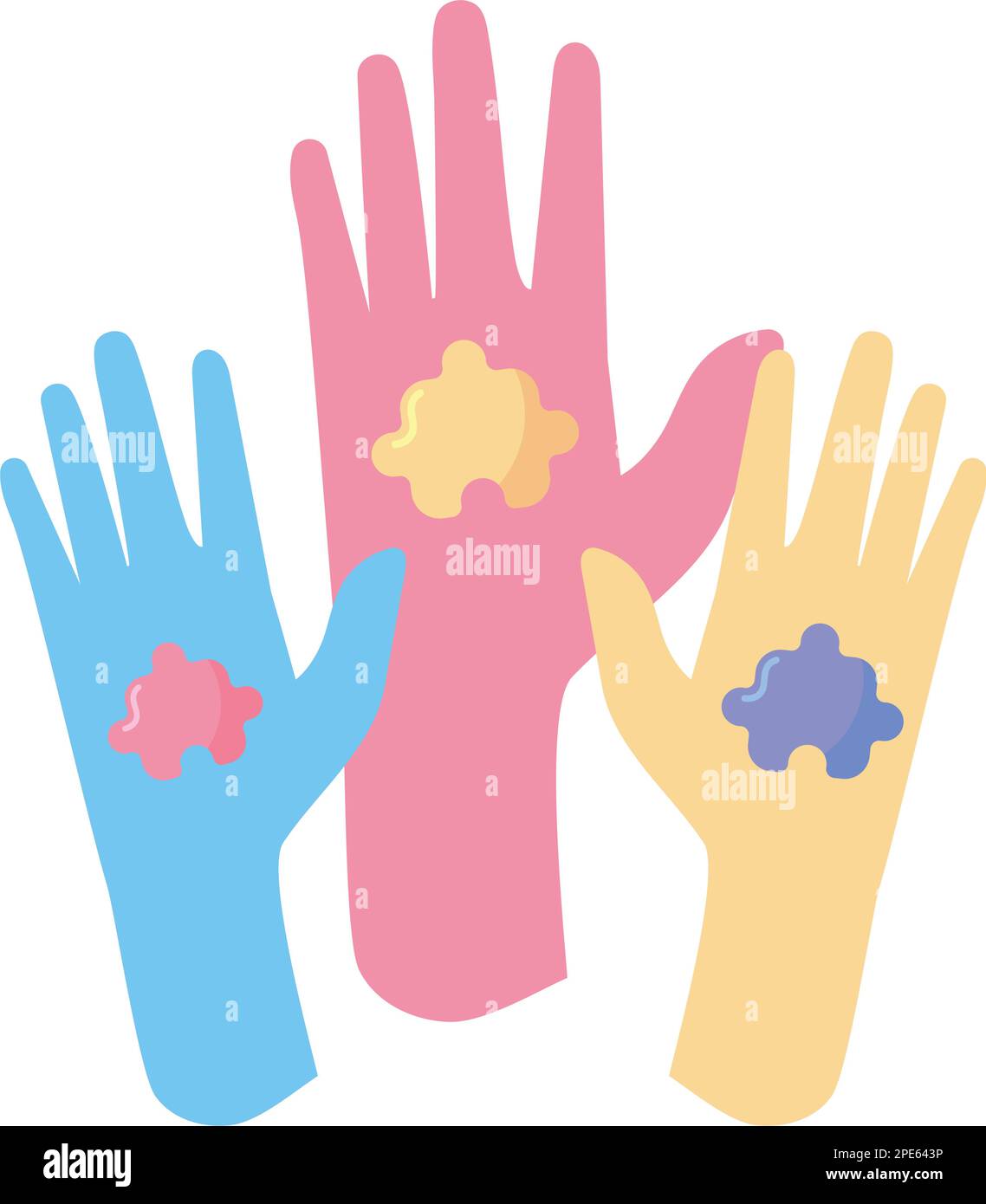 autism day hands with puzzles Stock Vector Image & Art - Alamy