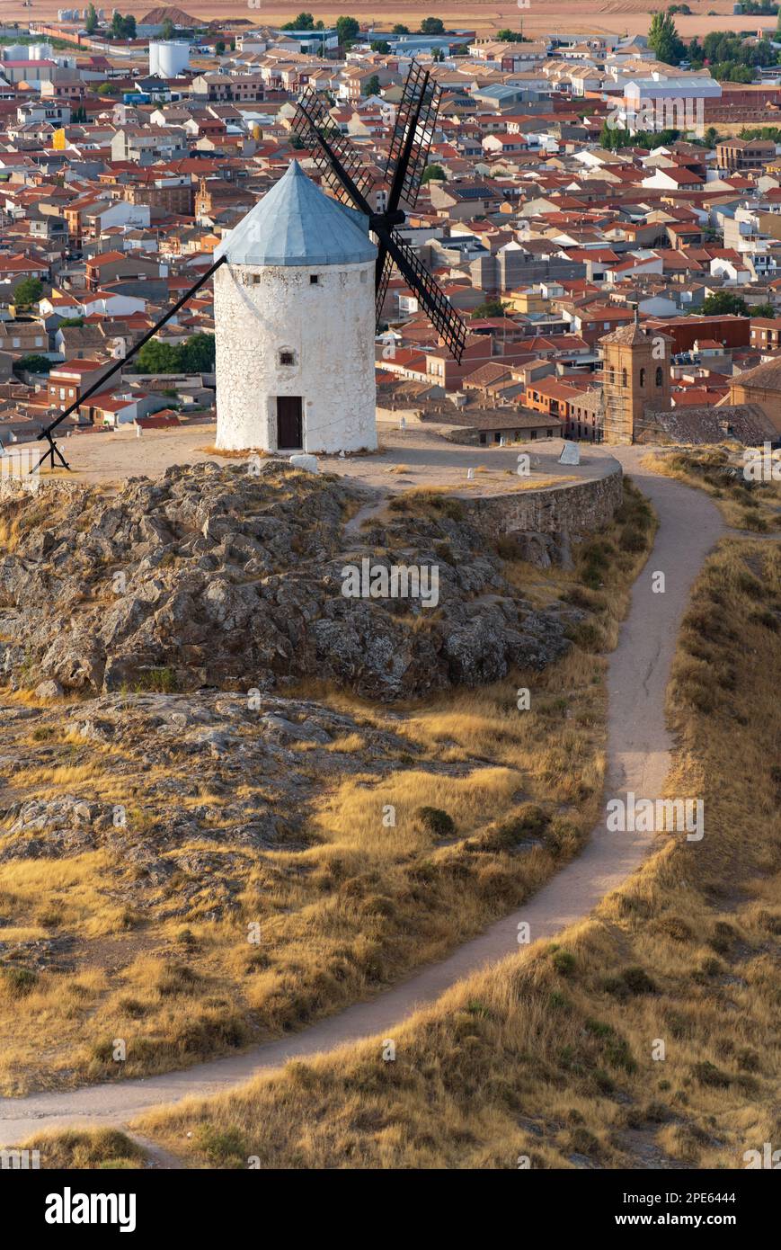 Vintage old windmill on top of the hill Stock Photo - Alamy