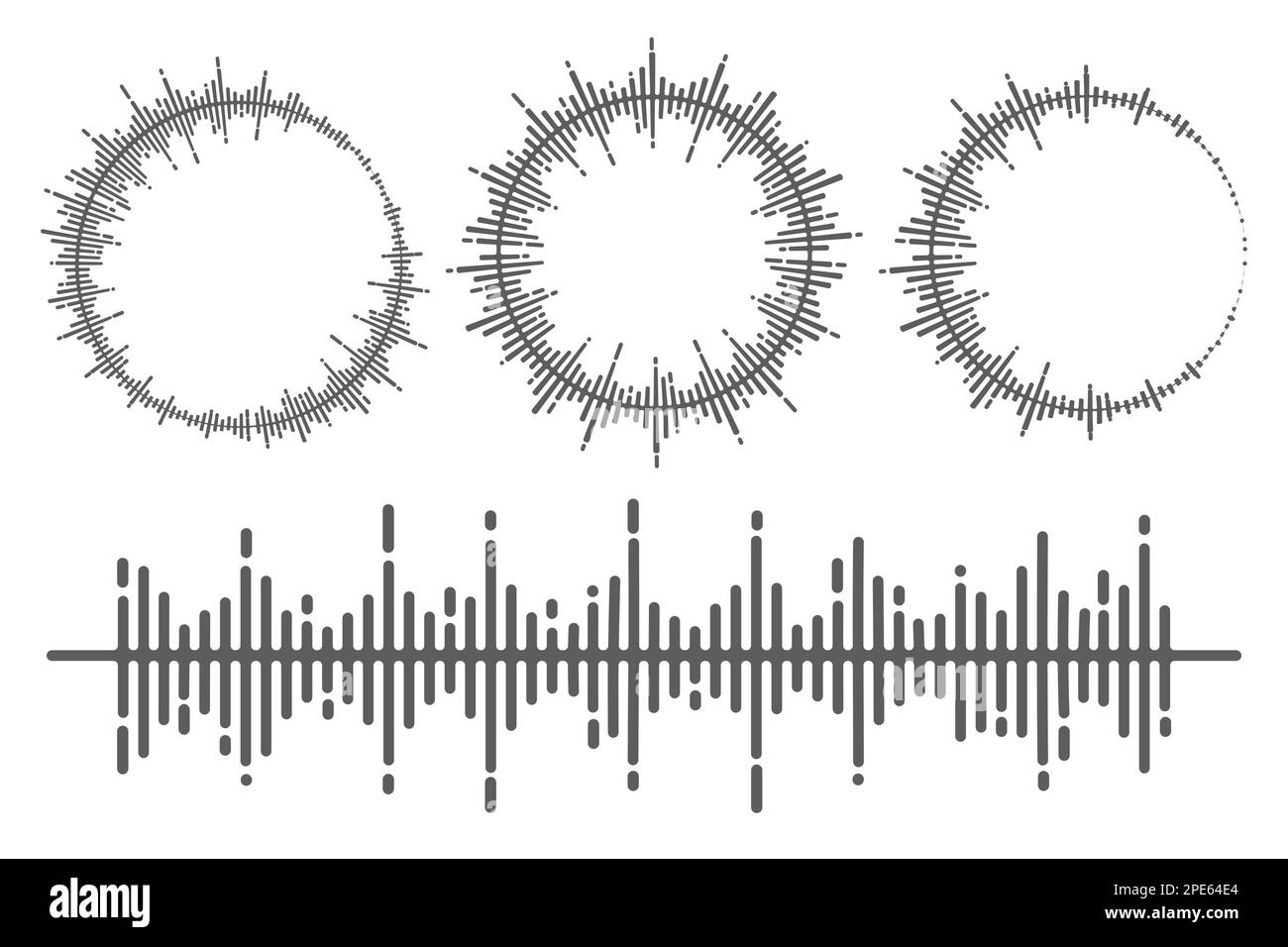 Circle music soundwave. Circular equalizer. Round audio spectrum ... Circle music soundwave. Circular equalizer. Round audio spectrum ...