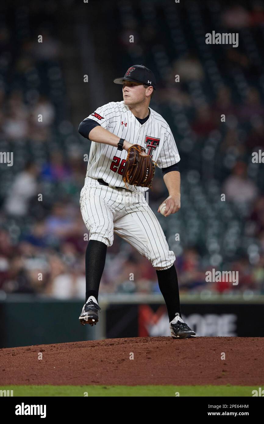 Texas Tech Red Raiders starting pitcher Taber Fast (28) in action ...
