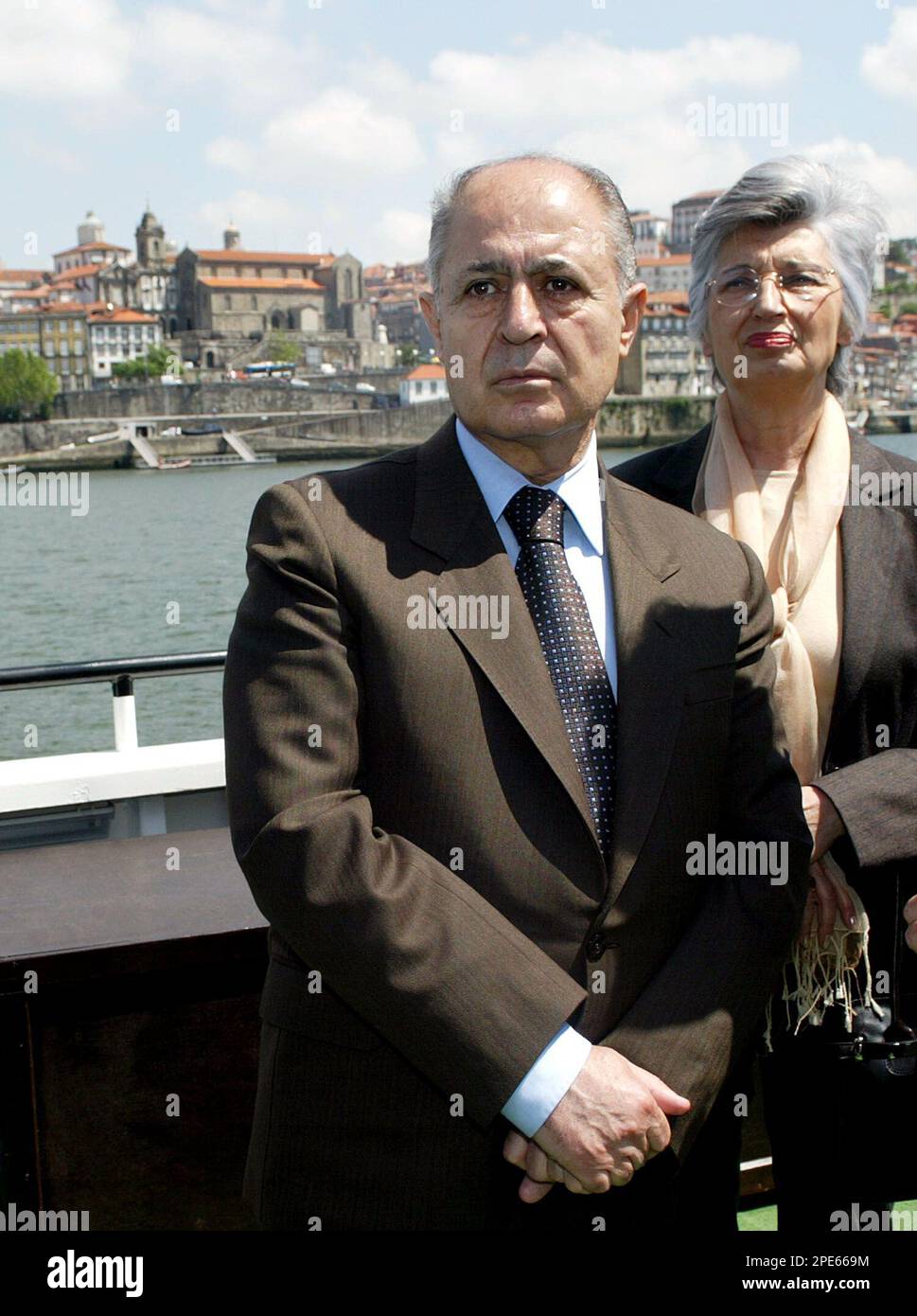 Turkish President Ahmet Necdet Sezer, left, and his wife Semra take a ...