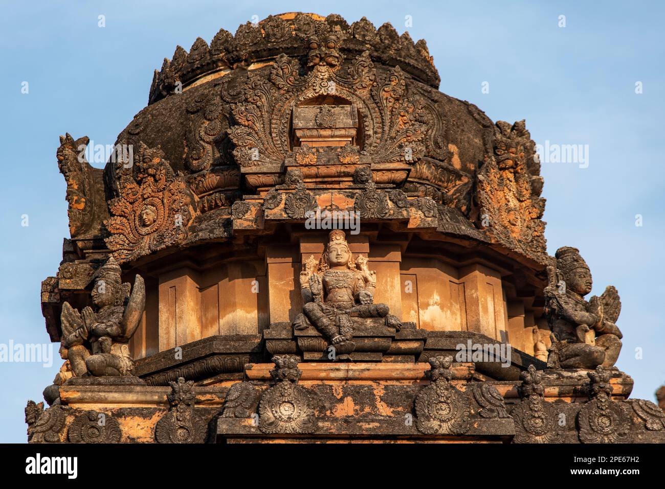 Beautiful sculptures on the Krishna Temple in Hampi. Hampi, the capital ...